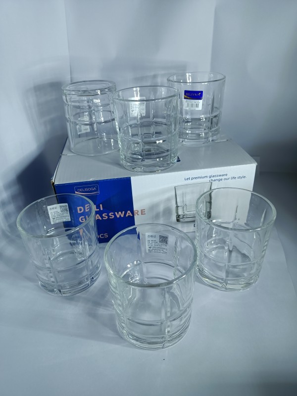 Delisoga Deli Glassware – Premium Glass Tumbler Set (6 Pieces) [ High ...