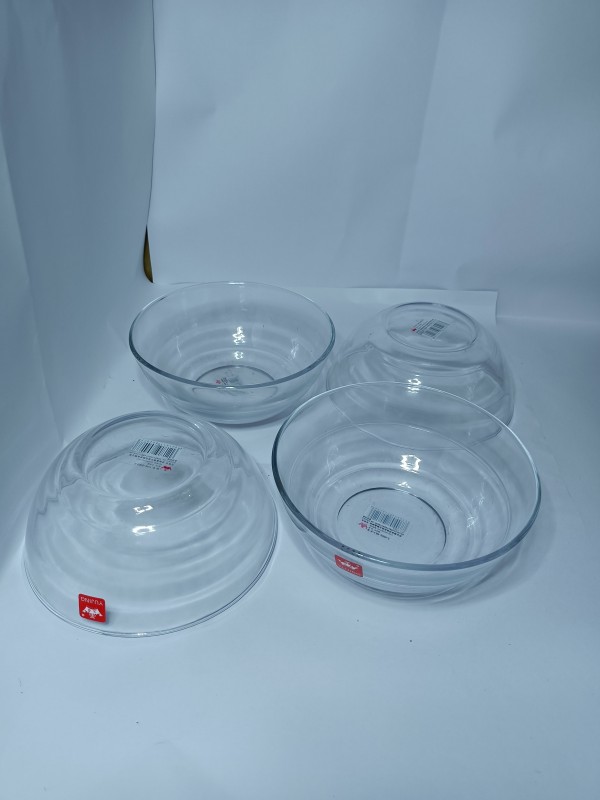 YUJING Clear Glass Mixing & Serving Bowl Set 4 | kartroad