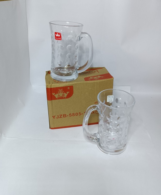 Yujing Textured Glass Beer Mugs – Set of 2 | kartroad
