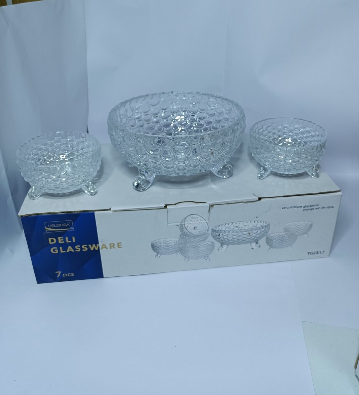 Delisoga Deli Glassware Footed Bowl Set – 7 Pieces | kartroad
